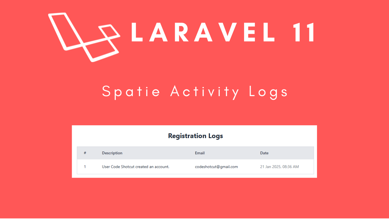 Code Shotcut - Laravel 11 - Spatie Activity Log