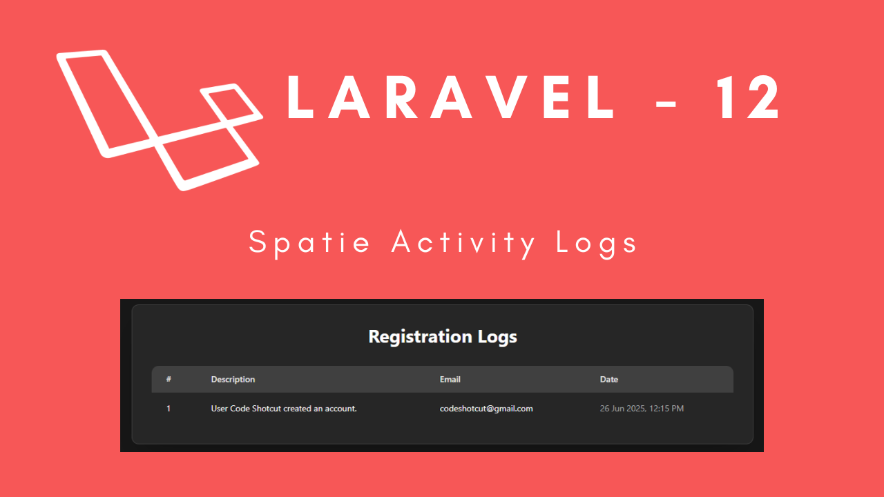 Code Shotcut - Laravel 12 - Spatie Activity Log